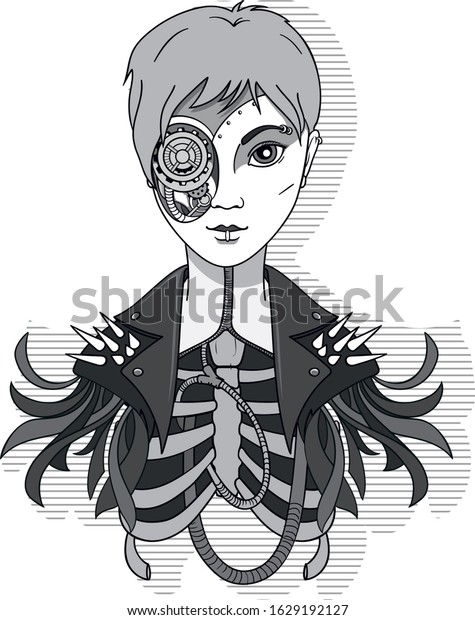 Girl Face Clockwork Innards Stock Vector (Royalty Free) 1629192127 ...