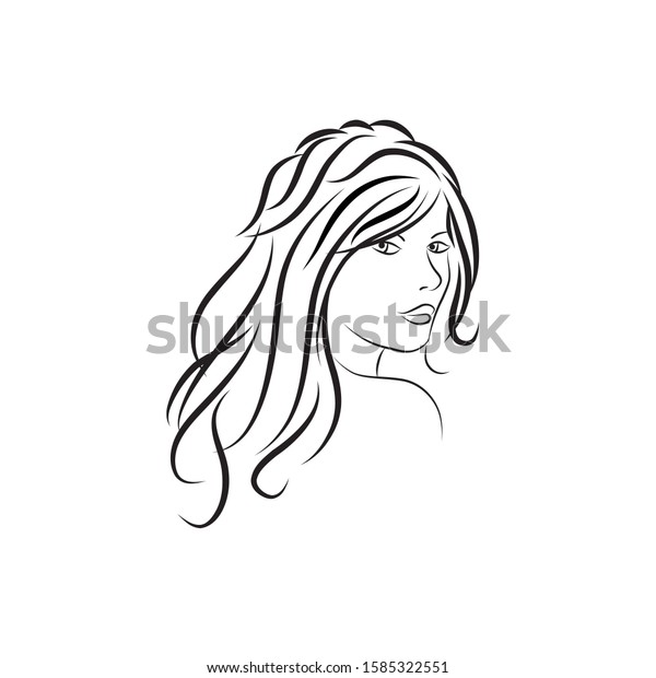 Girl Face Icon Logo Design Vector : image vectorielle de stock (libre ...