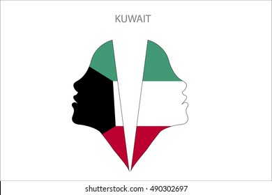 Girl Face Kuwait Flag Vector Stock Vector (Royalty Free) 490302697 ...