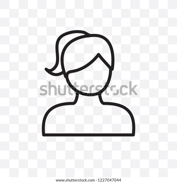 Girl Face Ponytails Vector Linear Icon Stock Vector (Royalty Free ...