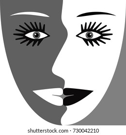 Girl Face Profile Abstract Vector Illustration Stock Vector (Royalty ...