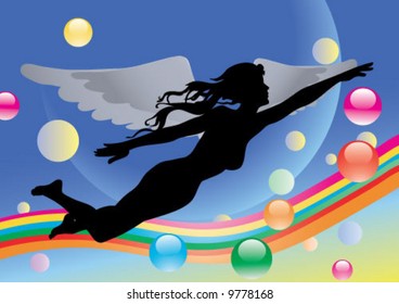Girl Fly Stock Vector (Royalty Free) 9778168 | Shutterstock