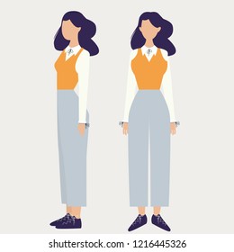 Girl Front Side Stock Vector (Royalty Free) 1216445326 | Shutterstock