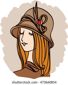 Girl Hat Vector Illustration Stock Vector (Royalty Free) 473660854 ...