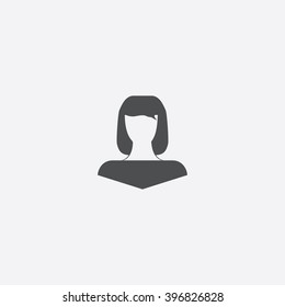 Girl Head Icon Vector Stock Vector (Royalty Free) 396826828 | Shutterstock