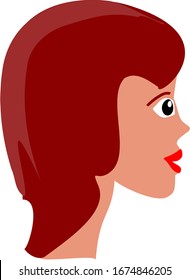 Girl Head Side View Isolated Vector Stock Vector (Royalty Free) 1674846205