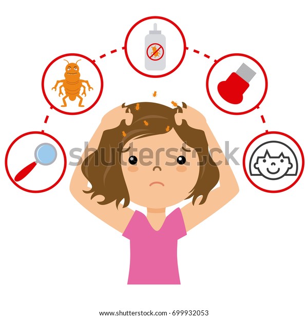 Girl Lice Step By Step How Stock Vector (Royalty Free) 699932053