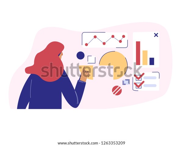 Girl Looks Chart Stock Vector (Royalty Free) 1263353209 | Shutterstock