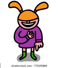 Girl Mocking Pointing Finger Stock Vector (Royalty Free) 770290885 ...