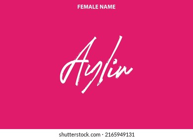 Girl Name Aylin Vector Brush Typography Stock Vector (Royalty Free ...