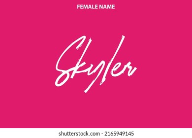 Girl Name Skyler Vector Brush Typography Stock Vector (Royalty Free ...