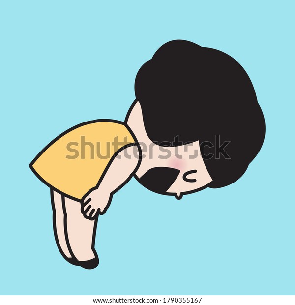 Girl Performing Japanese Bowing Concept Card Stock Vector (Royalty Free ...