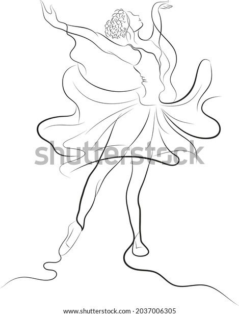 Girl Performing Western Dance Vector Illustration Stock Vector (Royalty ...