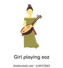 Girl Playing Saz Vector Vector Isolated Stock Vector (Royalty Free ...