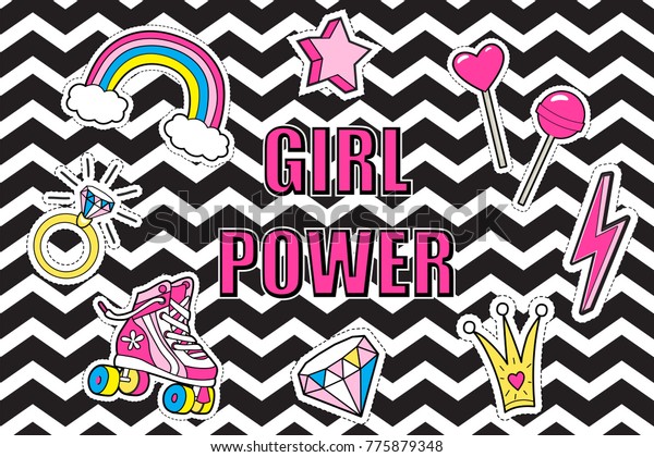 Girl Power Cute Poster Vector Stock Vector (Royalty Free) 775879348 ...