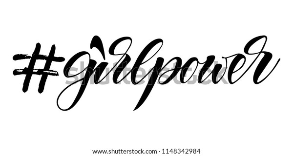 Girl Power Hashtag Isolated Vector Calligraphic Stock Vector (Royalty ...