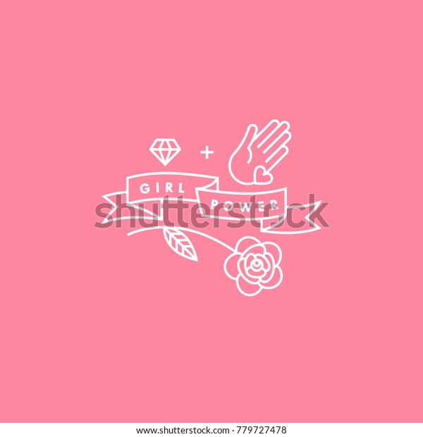 Girl Power Quote Icon Set Fashion Stock Vector (Royalty Free) 779727478 ...