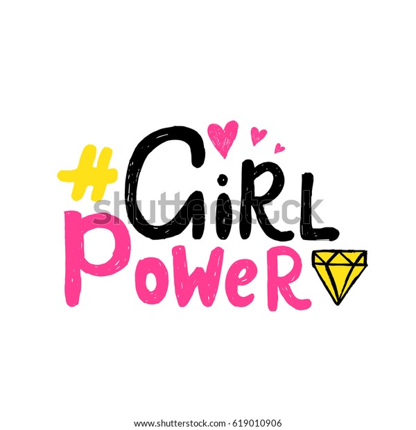 Girl Power Vector Poster Phrase Decor Stock Vector (Royalty Free) 619010906