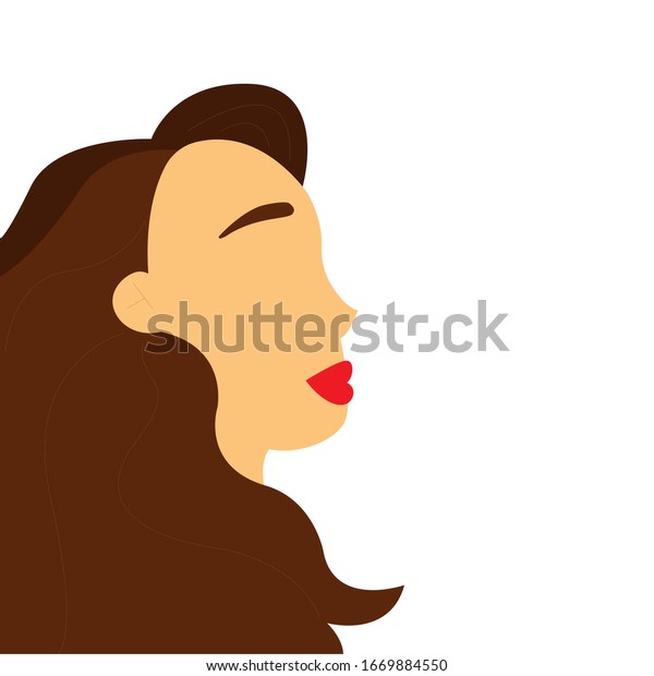 Girl Profile Vector Illustration Flat Style Stock Vector (Royalty Free ...