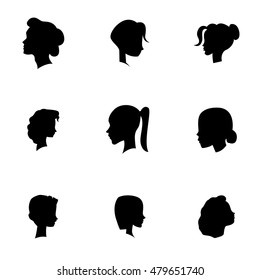 Girl Profile Vector Simple Girl Profile : image vectorielle de stock ...