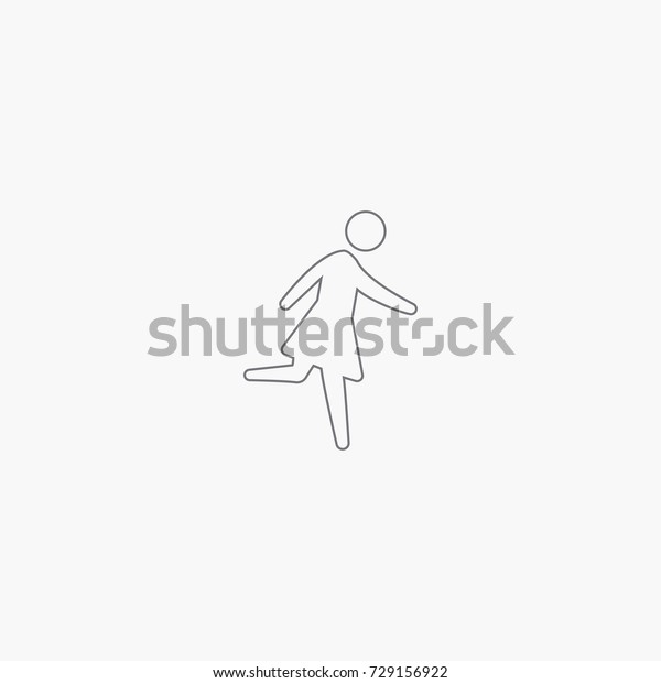 Girl Running Icon Stock Vector (Royalty Free) 729156922 | Shutterstock