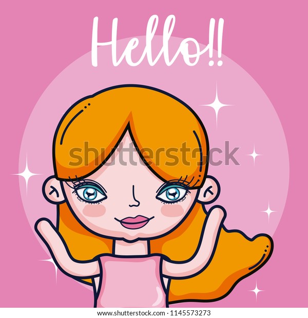 Girl Saying Hello Cartoon Stock Vector (Royalty Free) 1145573273 ...