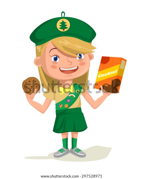 Girl Scout Vector Flat Cartoon Illustration Stock Vector (Royalty Free ...