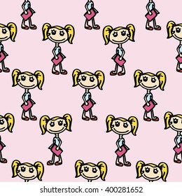 Girl Seamless Texture Vector Stock Vector (Royalty Free) 400281652 ...