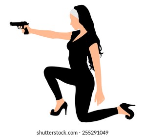 Girl Shooting Vector Stock Vector (Royalty Free) 255291049 | Shutterstock