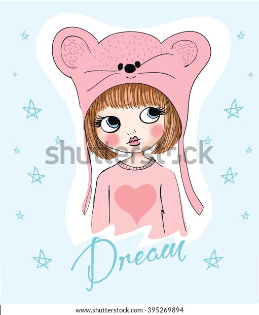 Girl Sleeper Girl Drawing Girl Stock Vector (Royalty Free) 395269894 ...