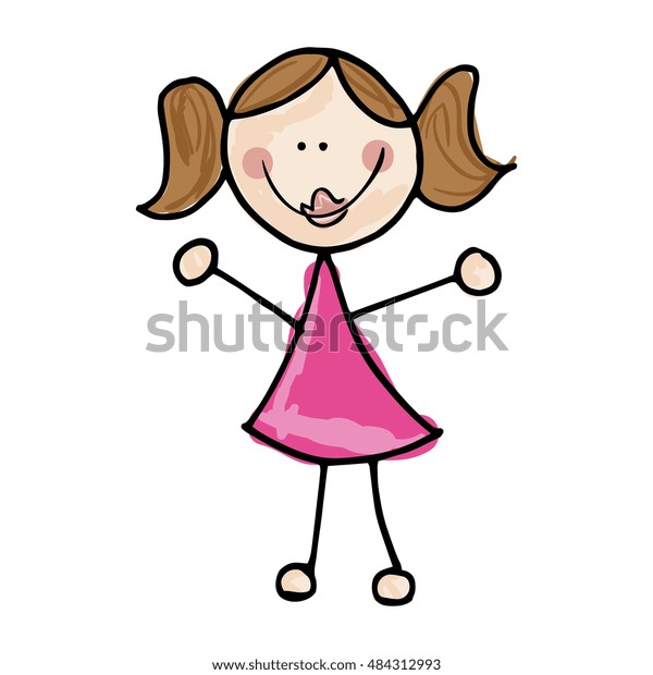 Girl Smiling Cartoon Stock Vector (Royalty Free) 484312993 | Shutterstock