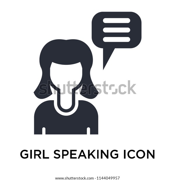 Girl Speaking Icon Vector Isolated On Stock Vector (Royalty Free ...