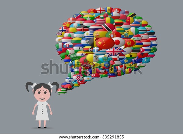 Girl Speaking Many Languages Stock Vector (Royalty Free) 335291855 ...