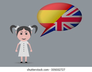 Girl Speaking Two Languages Stock Vector (Royalty Free) 335032727 ...