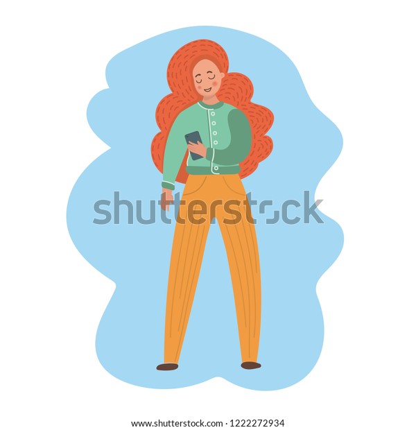 Girl Take Message Vector Illustration Set Stock Vector (Royalty Free ...