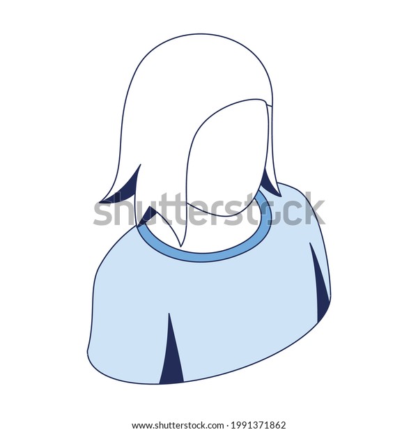 Girl Torso Vector 3d Line Isometric Stock Vector (Royalty Free ...