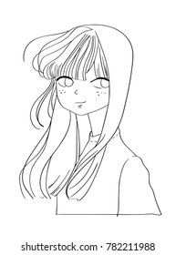 Girl Vector Drawing Sketch Stock Vector (Royalty Free) 782211988 ...