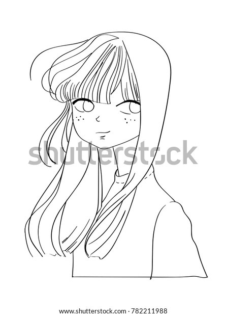 Girl Vector Drawing Sketch Stock Vector (Royalty Free) 782211988 ...