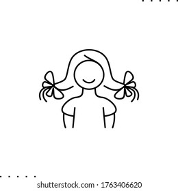 Girl Vector Icon Outlines Stock Vector (Royalty Free) 1763406620 ...