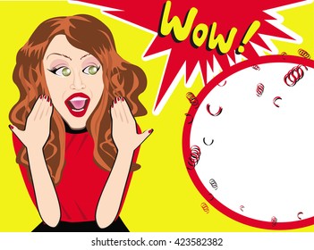 Girl Wow Stock Vector (Royalty Free) 423582382 | Shutterstock