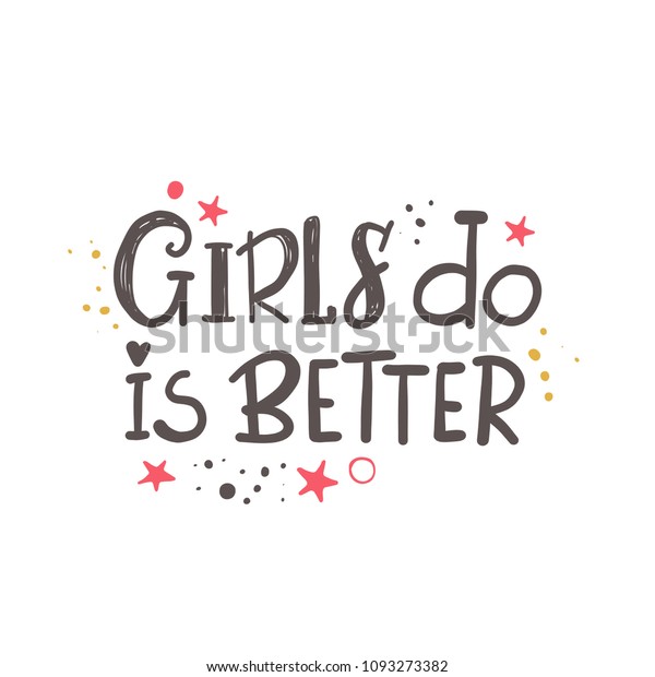 Girls Do Better Logo Icon Label Stock Vector (Royalty Free) 1093273382