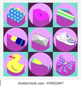Girls Pack Vector Icon Set Stock Vector (Royalty Free) 474522697 ...