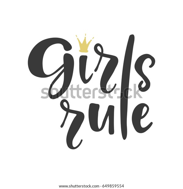 Girls Rule Lettering Design Element Tshirt Stock Vector (Royalty Free ...