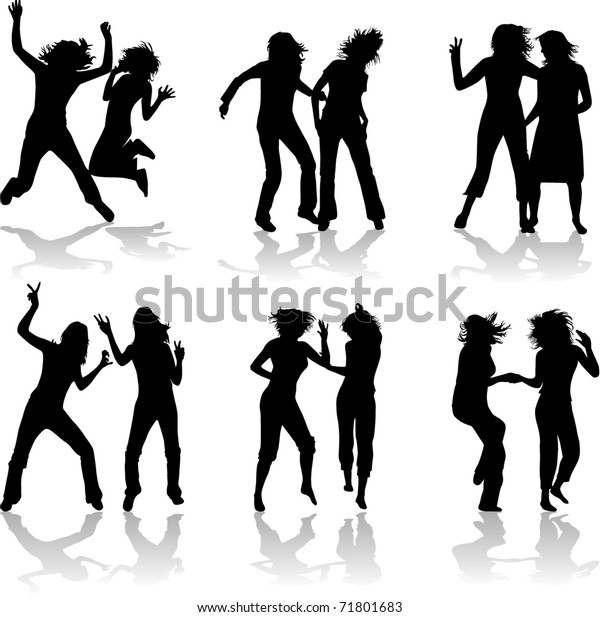 Girls Silhouette Stock Vector (Royalty Free) 71801683 | Shutterstock