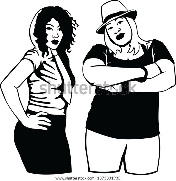 Girls Vector Black Stock Vector (Royalty Free) 1373331935 | Shutterstock