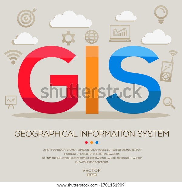 Gis Mean Geographical Information System Letters Stock Vector (Royalty ...