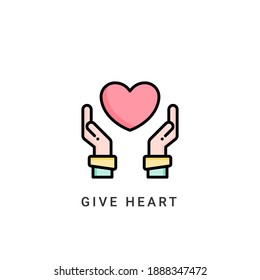 Give Heart Icon Vector Illustration Give Stock Vector (Royalty Free ...