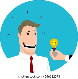 Give Idea Businessman Flat Design Stock Vector (Royalty Free) 246112393 ...
