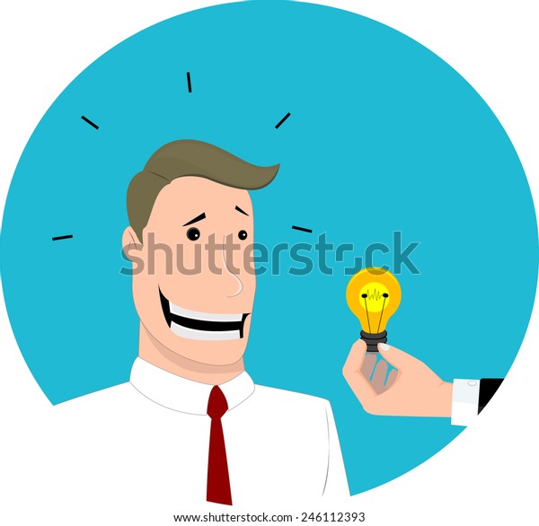Give Idea Businessman Flat Design Stock Vector (Royalty Free) 246112393 ...
