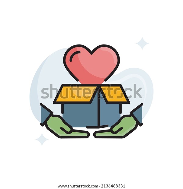Give Love Vector Filled Outline Icon Stock Vector (Royalty Free ...
